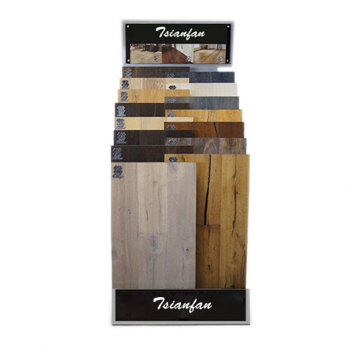 WWD051 MDF Floor Stand Staggered Tile Display Rack | Wood Flooring Tile ...