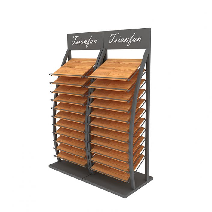 WD670 Hardwood Double Rows Merchandising Display Stand | Wood Flooring ...