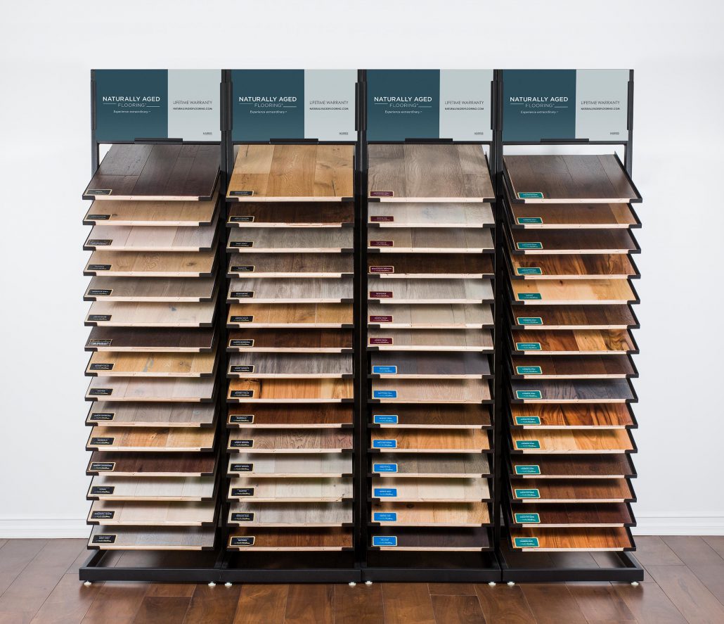 Showroom Single or combined wood flooring board tower display stand for ...